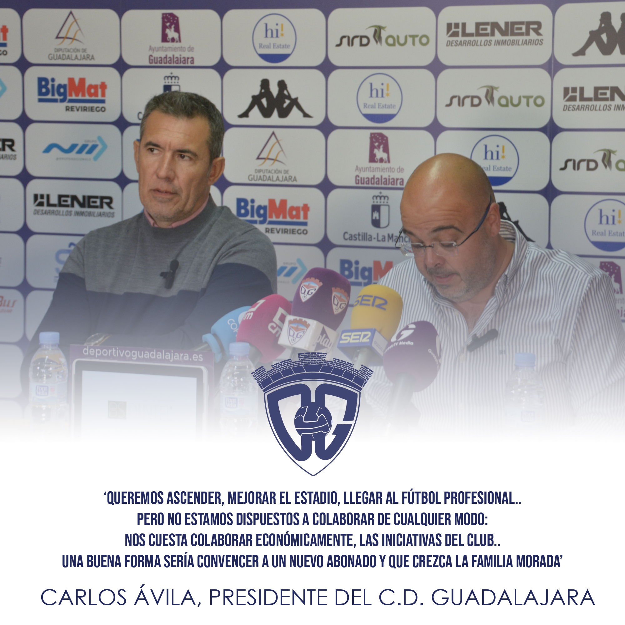 Presidente y Director del Club Morado, Carlos Ávila y Hernán García ...
